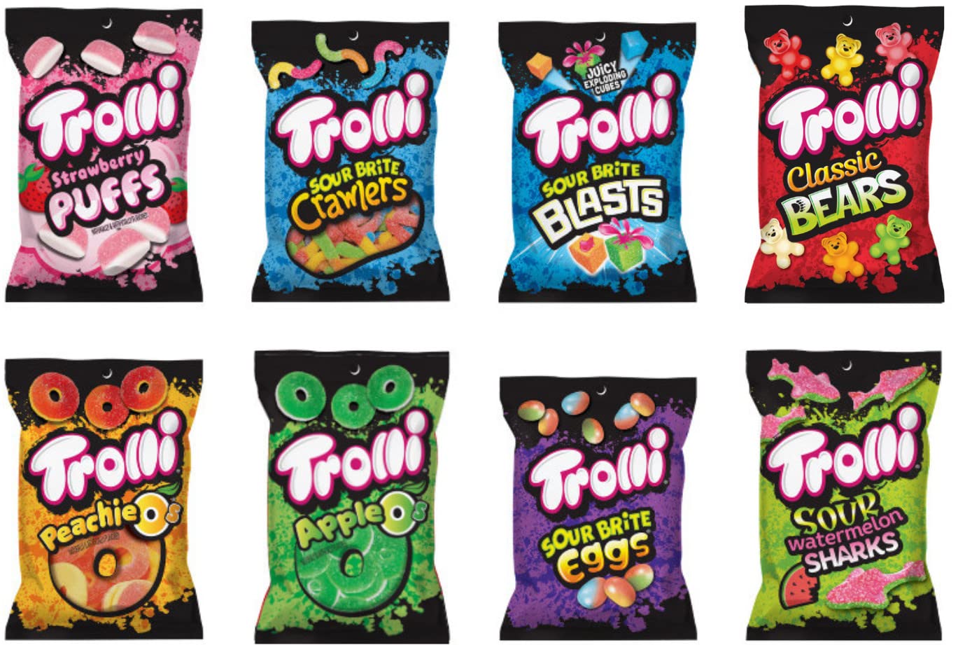 Trolli Gummies 8-pack Variety Snack Gift Box – Sour Brite Crawlers ...