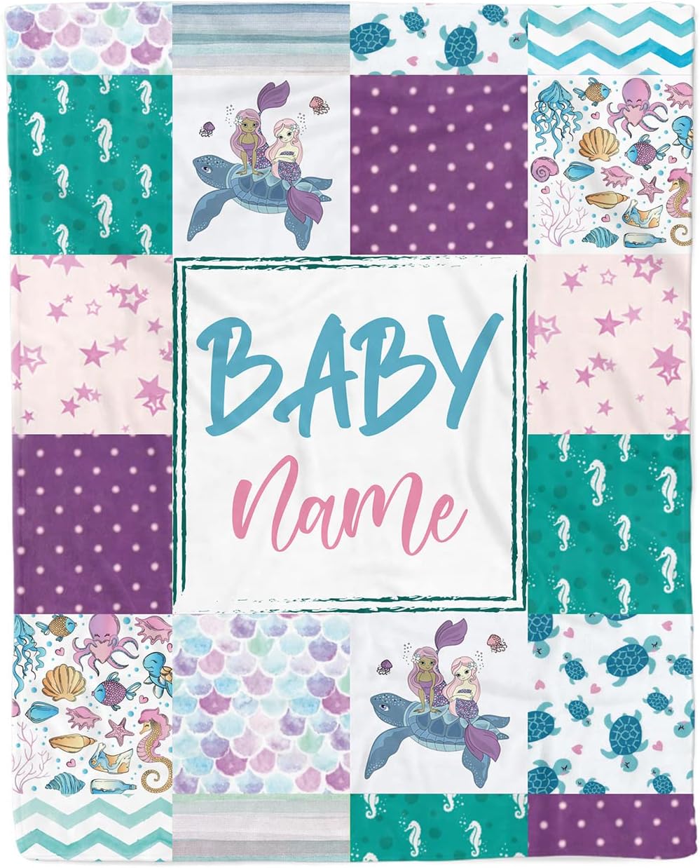 Amazon.com: Jump Up Personalized Turtle Baby Blanket,Turtle Blankets ...