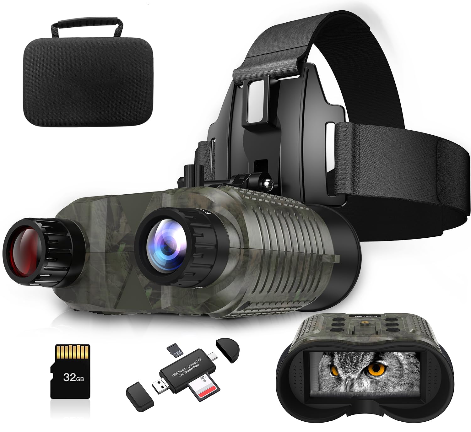 Amazon.com: [2024 Upgrade] Head-Mounted Digital Infrared Night Vision ...