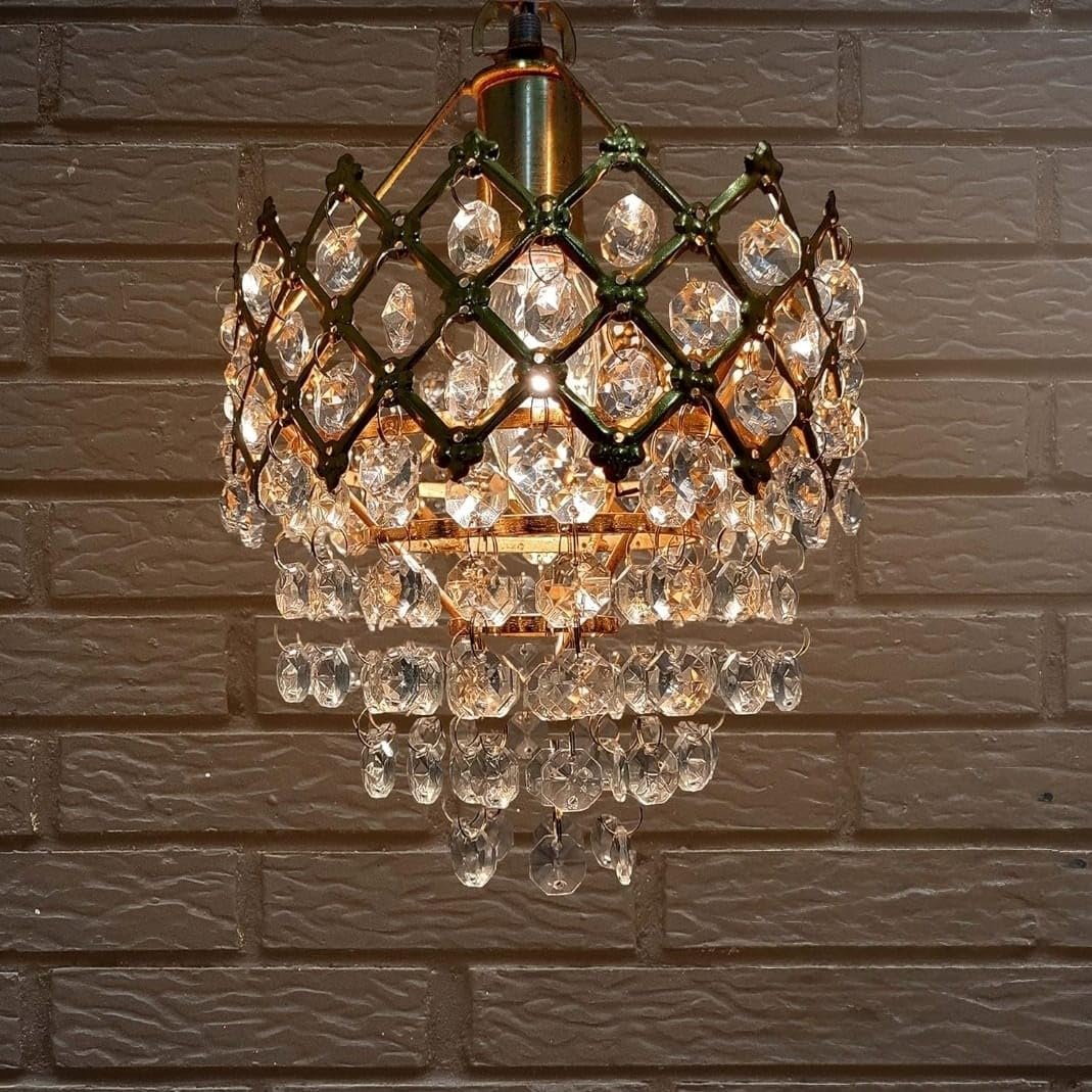 Buy SHRI MAHAL ANTIQUES Crystal Small Size Jhumar Ceiling Light for ...