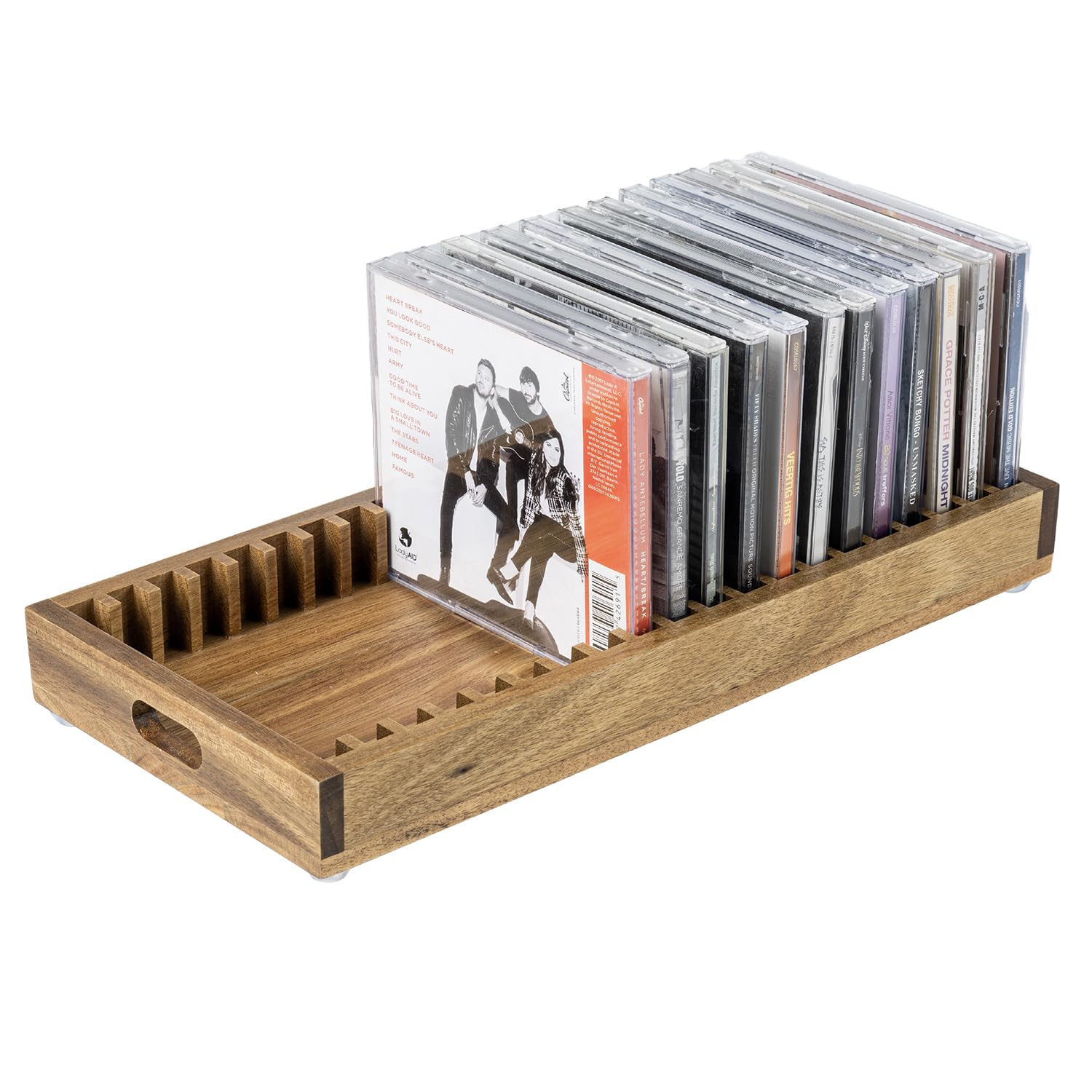 Amazon.com: MyGift Premium Acacia Solid Wood CD DVD Jewel Case Holder ...