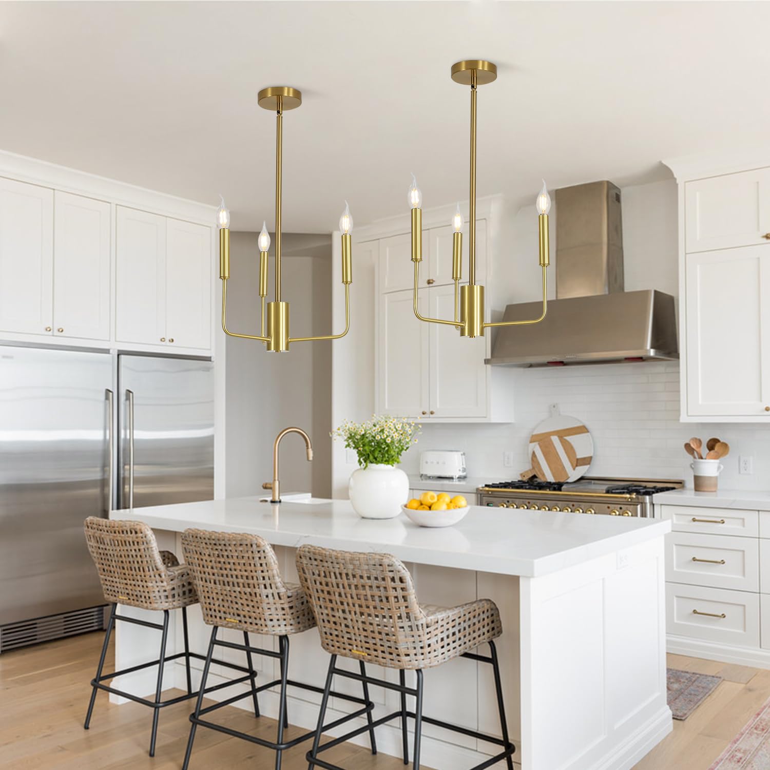 Snapklik.com : Lighting 3 Light Gold Candlestick Chandelier Vintage ...