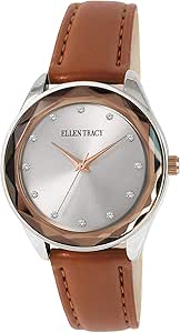 Ellen Tracy Womens Watch Classic,Elegant Features Rhinestone Markings ...