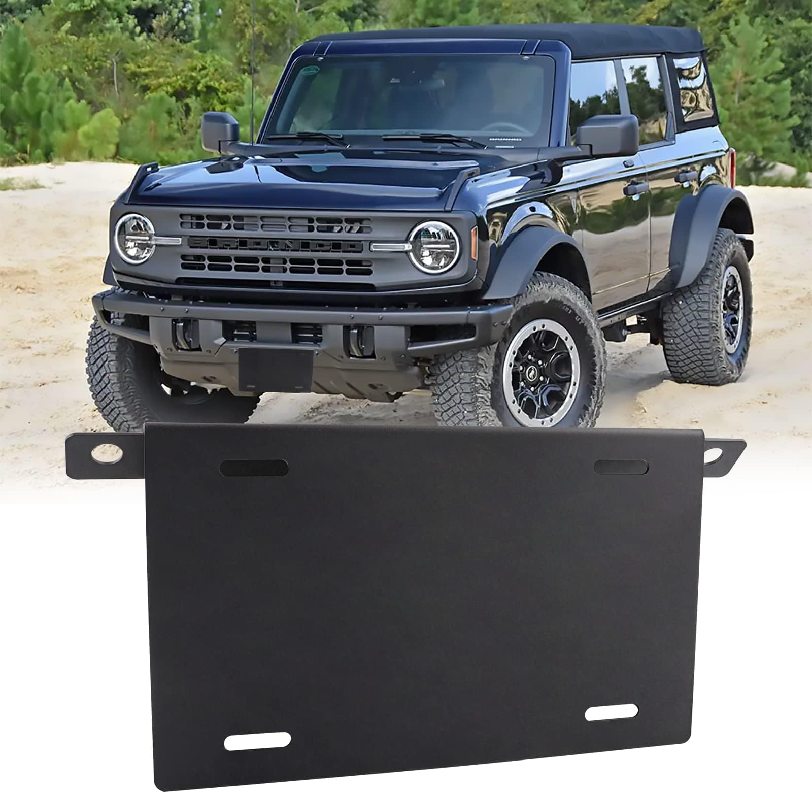 Amazon.com: Bronco License Plate Bracket Front License Frames Aluminum ...