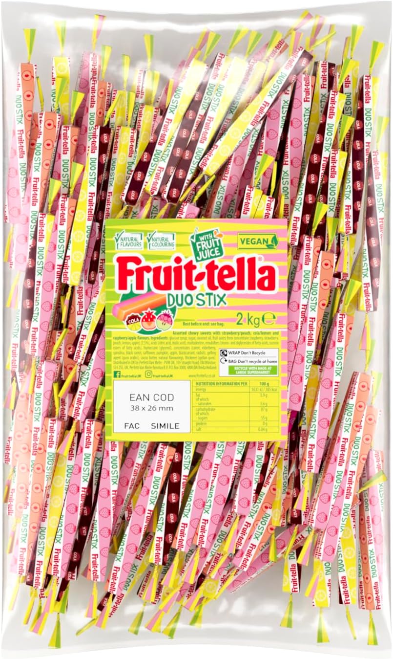 Fruittella Party Sweets - Duo Stix, 3 Flavours (2KG Bulk Bag) : Amazon ...