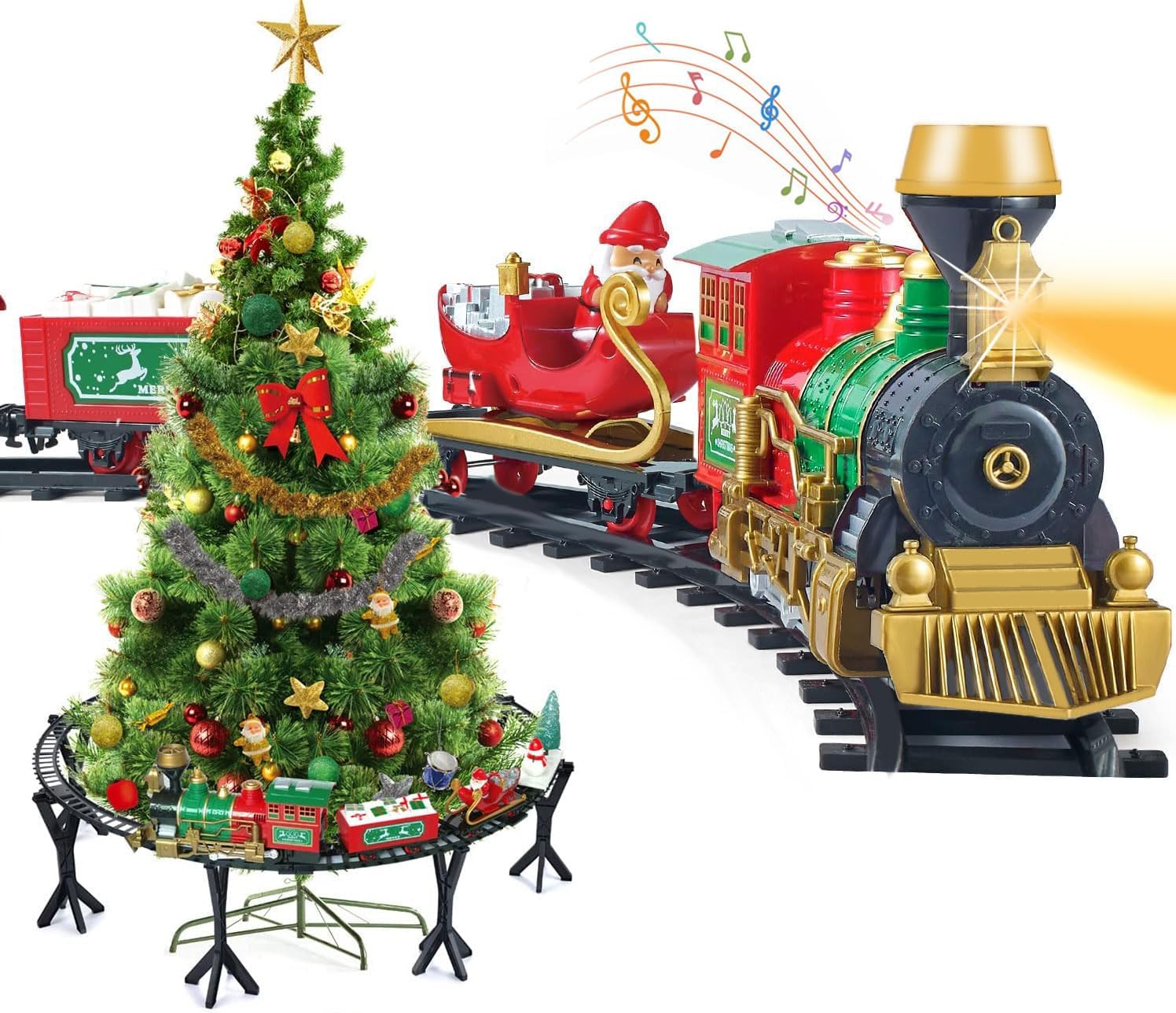 Amazon.com: Elevated Christmas Train Sets for Around The Tree with ...