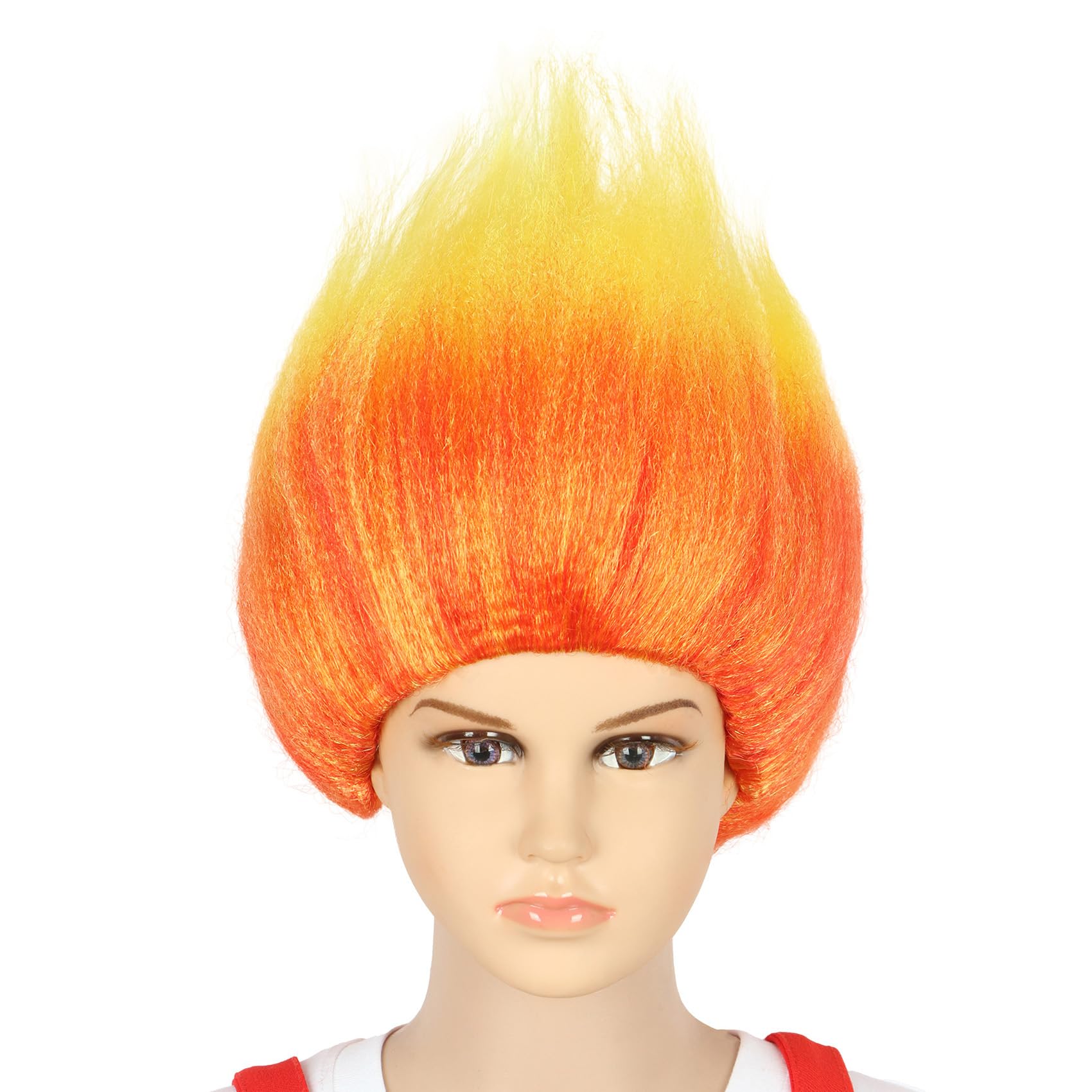 Amazon.com: karlery Fire Wig Flame Shape Wig Red Orange Ombre Wig ...