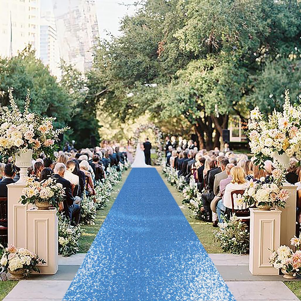 Amazon.com: DUOBAO Aisle Runners for Weddings 2FTx15FT Baby Blue Sequin ...