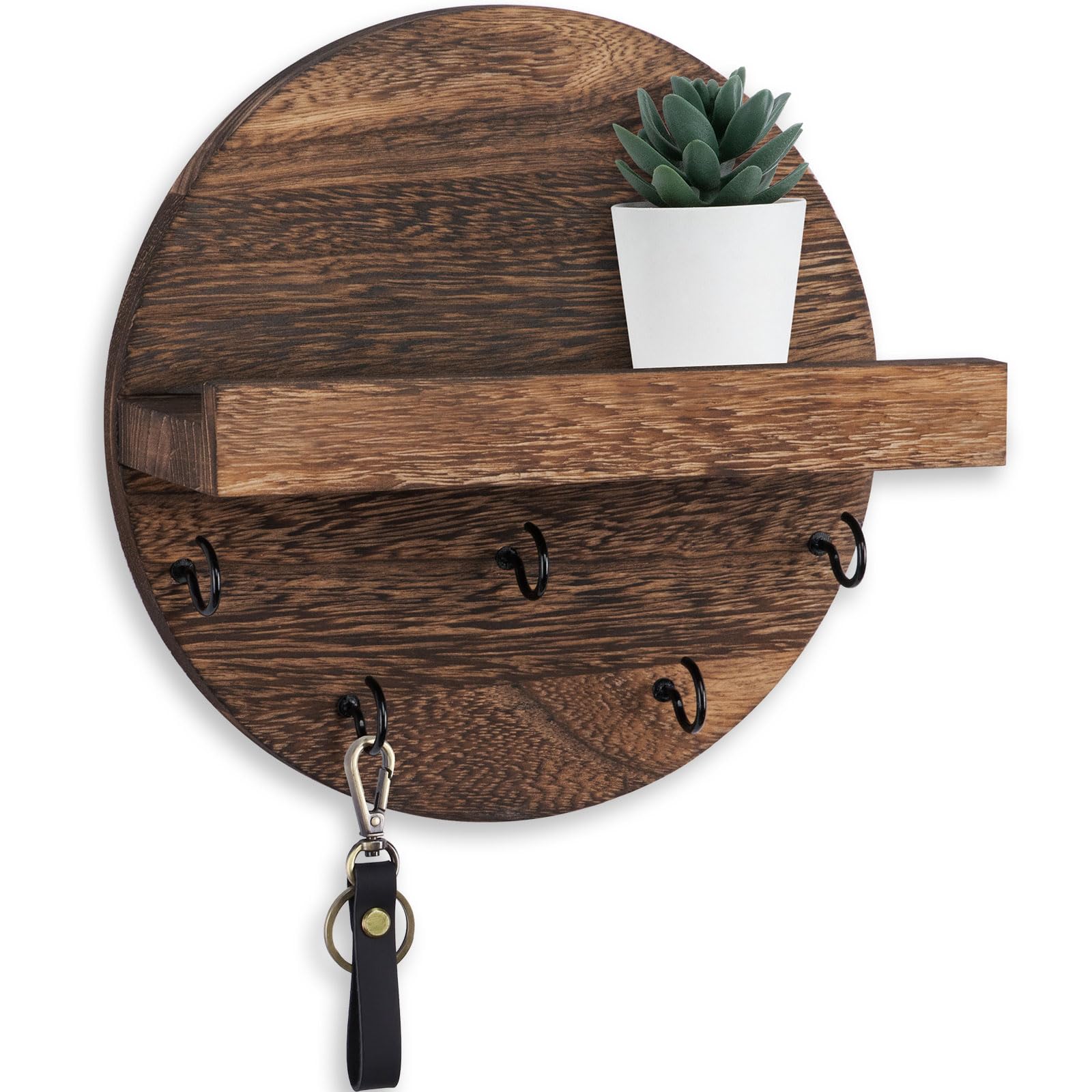 Amazon.com: Lwenki Key Holder for Wall – Decorative Key Hook Shelf for ...