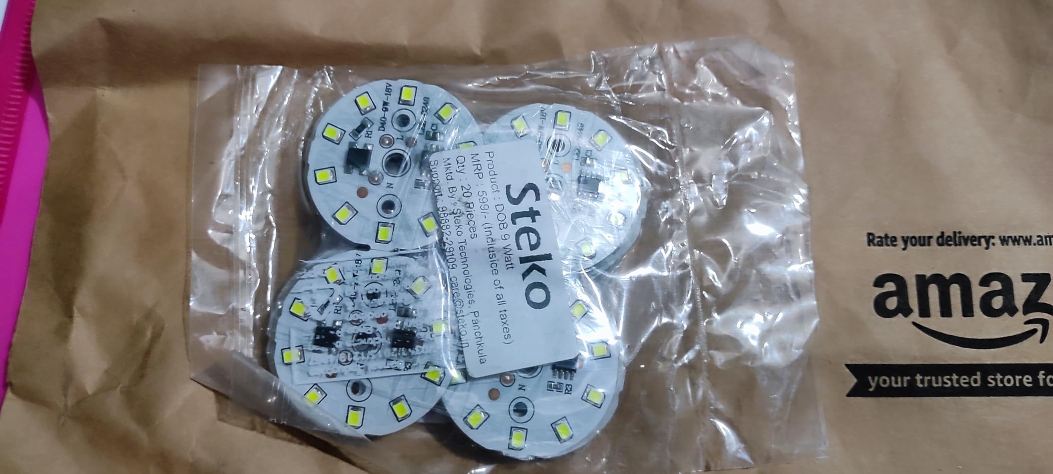 Steko (20 Pieces 9 Watt Super Bright DOB MCPCB Direct On Board Led ...