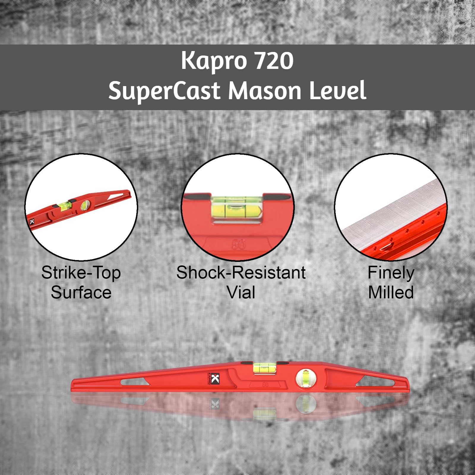Snapklik.com : Kapro - 720 Supercast Masonry Level - For Mason Work ...