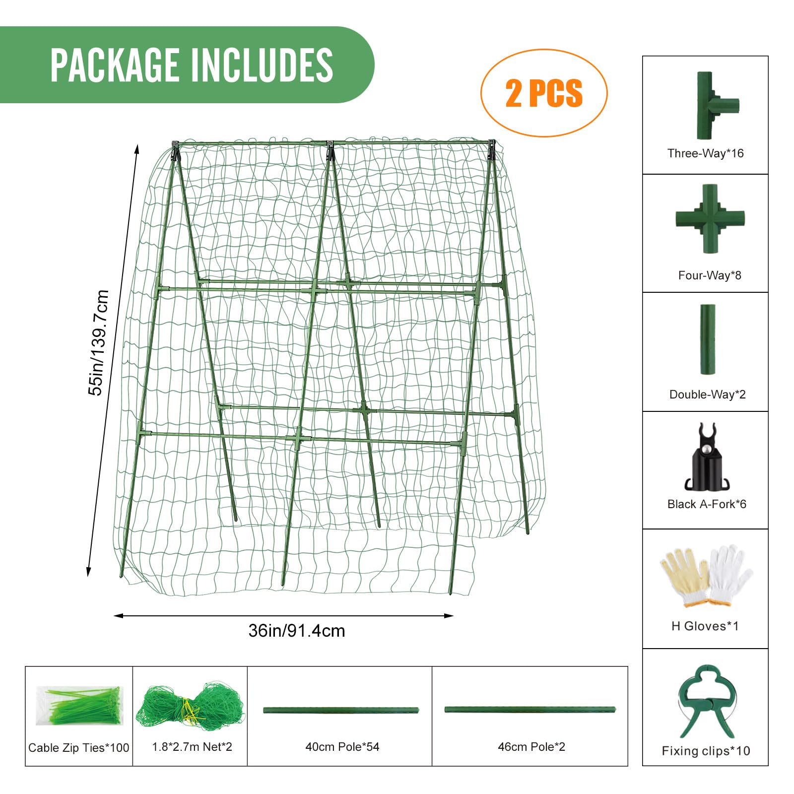 Snapklik.com : 2 PCS Cucumber Trellis For Climbing Plants Outdoor ...