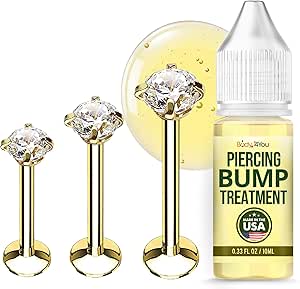 Amazon.com: BodyJ4You 4PC Labret Tragus Cartilage 16G Studs - Aftercare ...