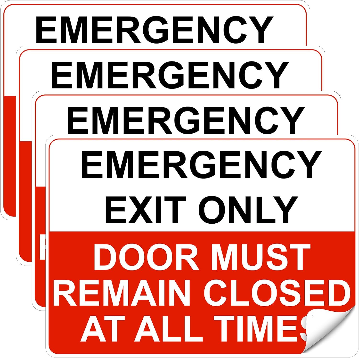 4PCS Emergency Exit Only Signs Sticker, Self Adhesive Vinyl Emergency ...