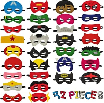 Superhero Masks, 32 Pcs Super Hero Cosplay Party Masks, Masks Costumes ...