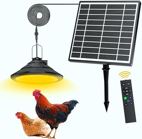 Amazon.com : Solar Chicken Coop Light with Timer | 3-Color Dimmable LED ...