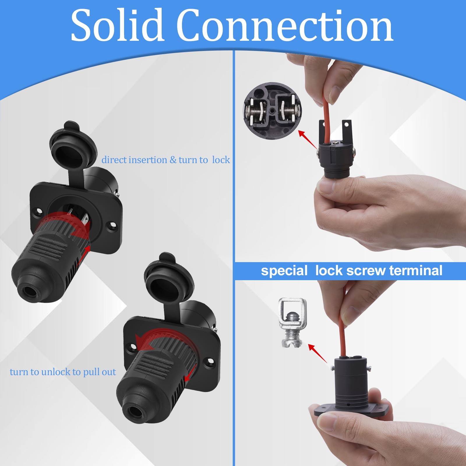 Snapklik.com : 40A Trolling Motor Plug & Receptacle 12VBRS2 For 2 Wire ...