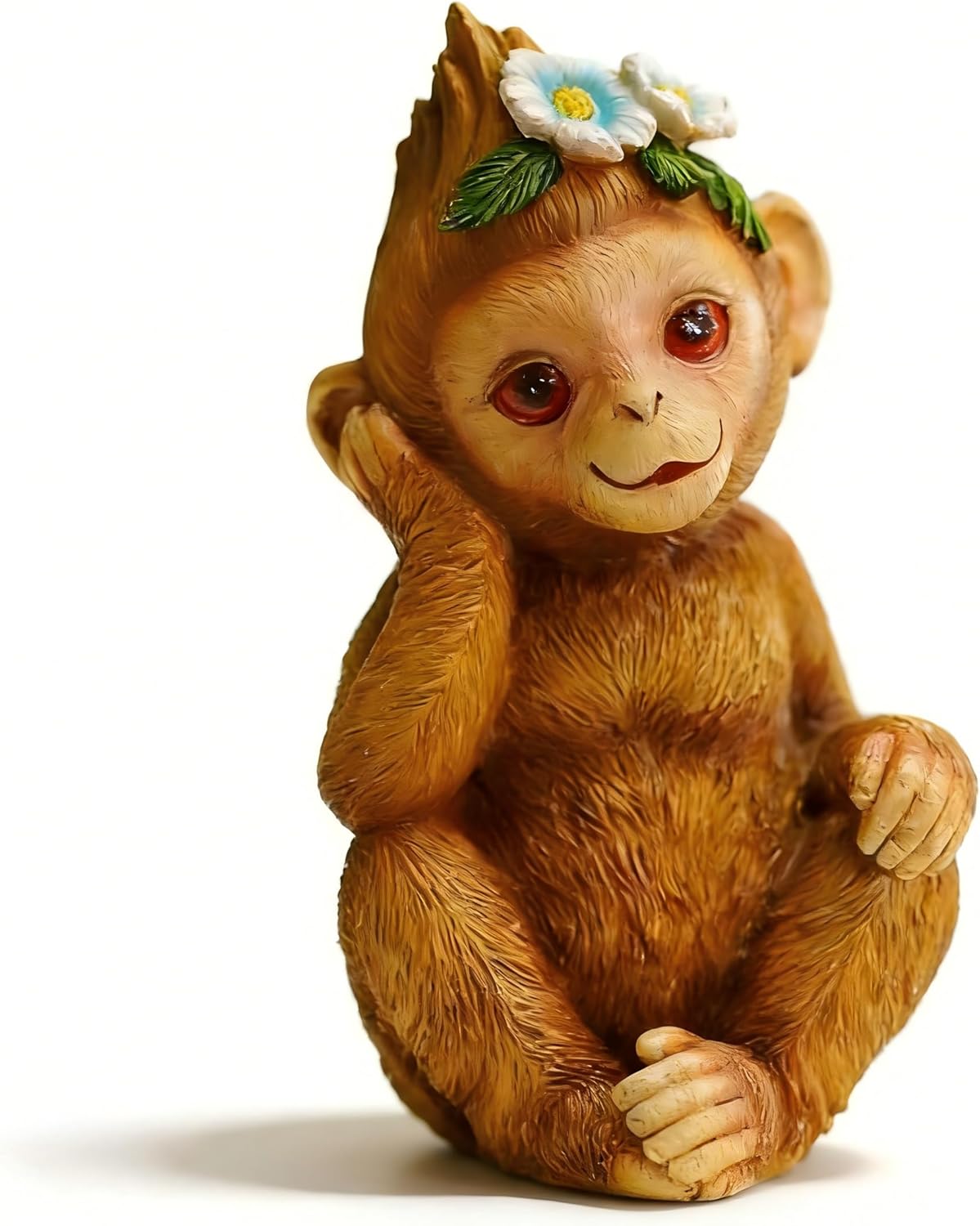 Amazon.com: Cute Resin Monkey Figurine – Small Animal Statue for Shelf ...