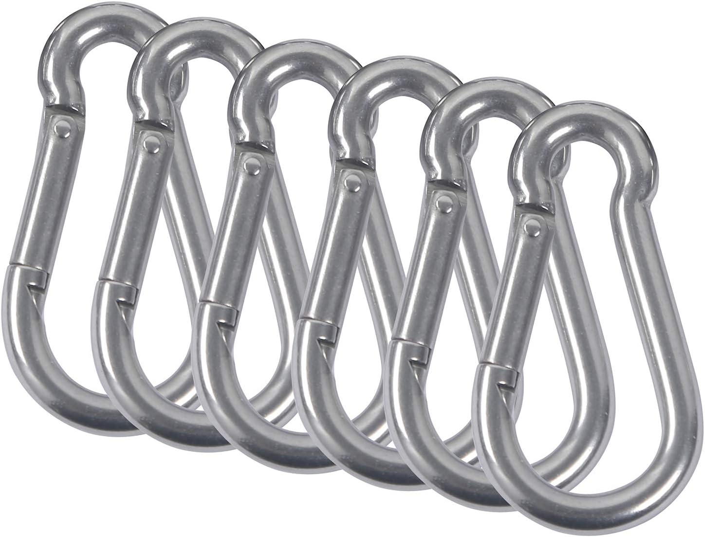 GOLDEROC 10PCS M5 Carabiner Clip Heavy Duty, 304 Stainless Steel ...