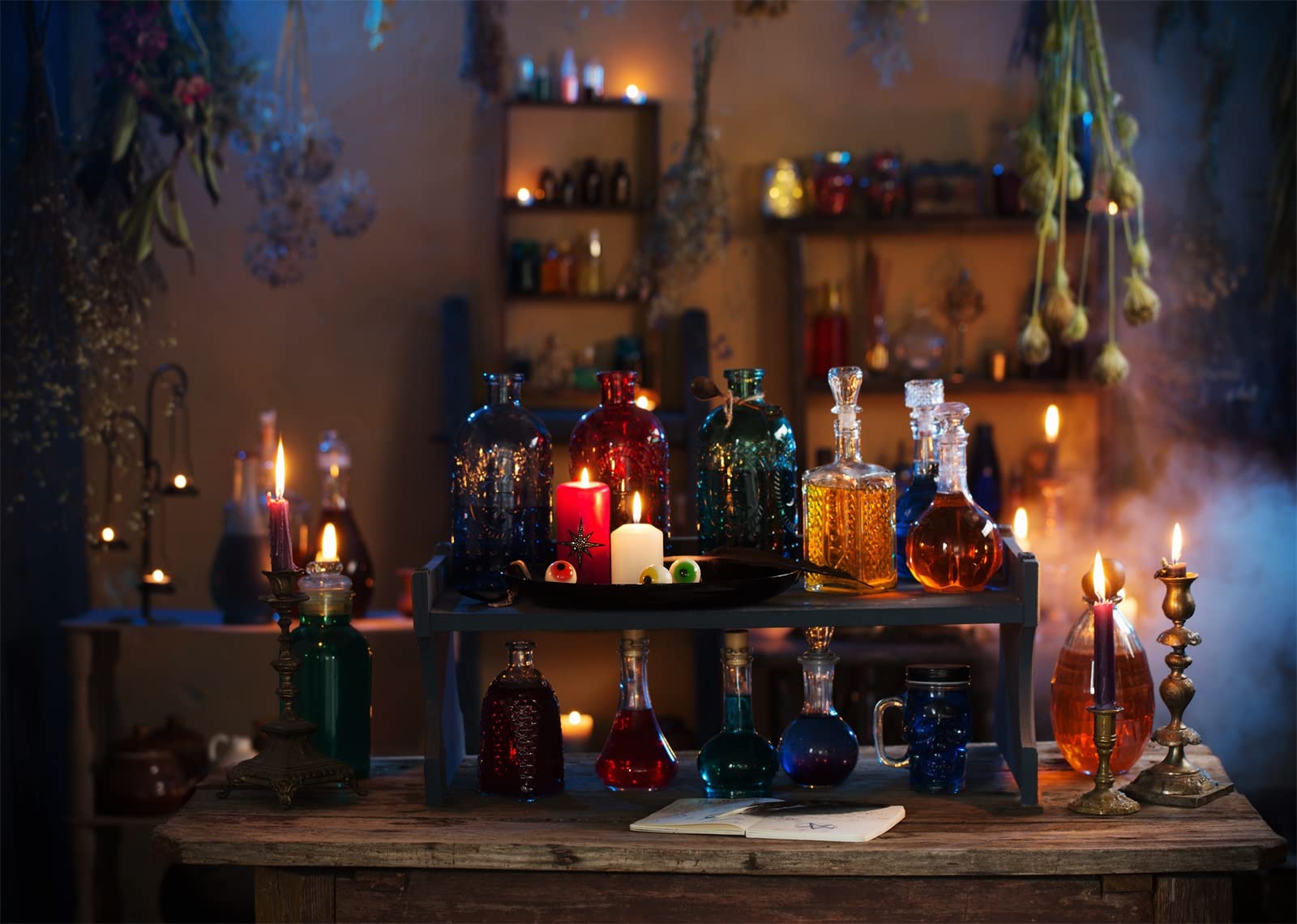 Amazon.com : BELECO 7x5ft Fabric Witch Theme Magic Potions Backdrop ...