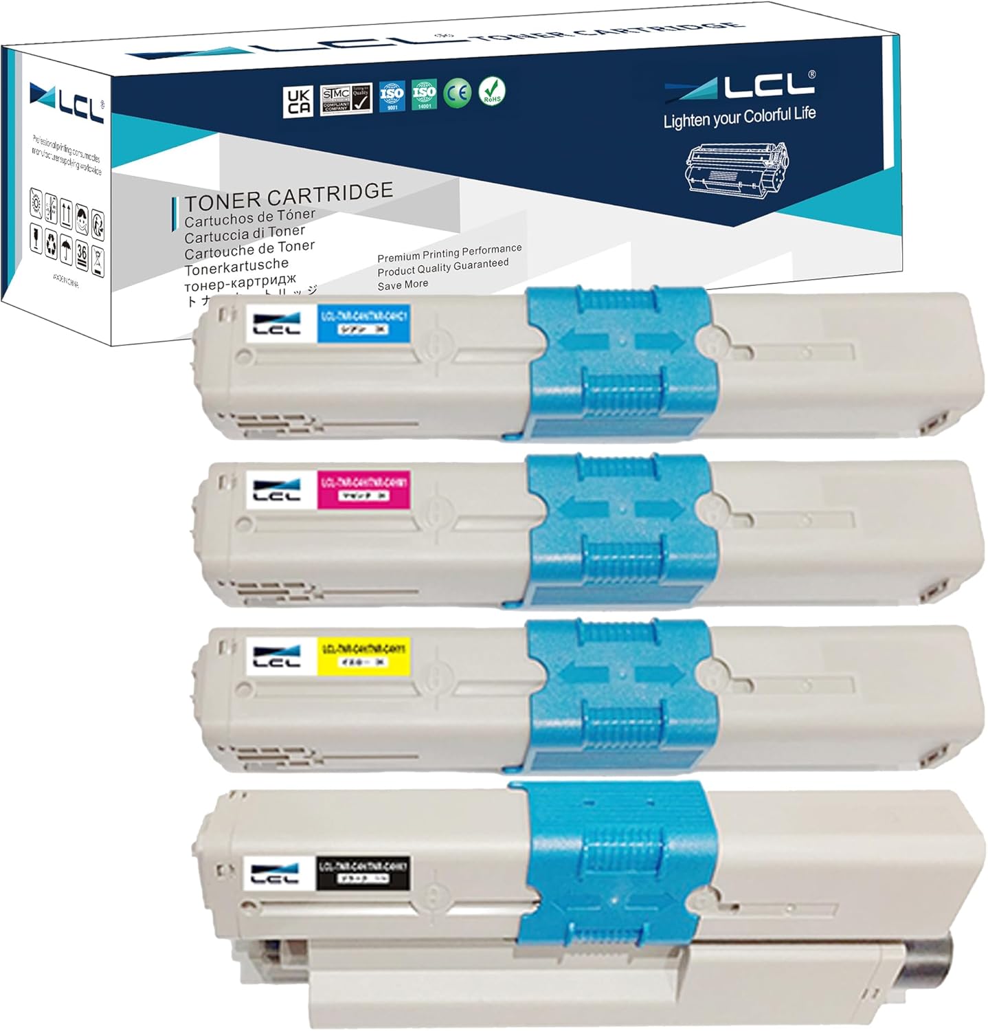 Amazon.co.jp: LCL OKI用 TNR-C4H TNR-C4HK1 TNR-C4HC1 TNR-C4HM1 TNR-C4HY1 (4色セット K+C+M+Y) 互換トナー ...