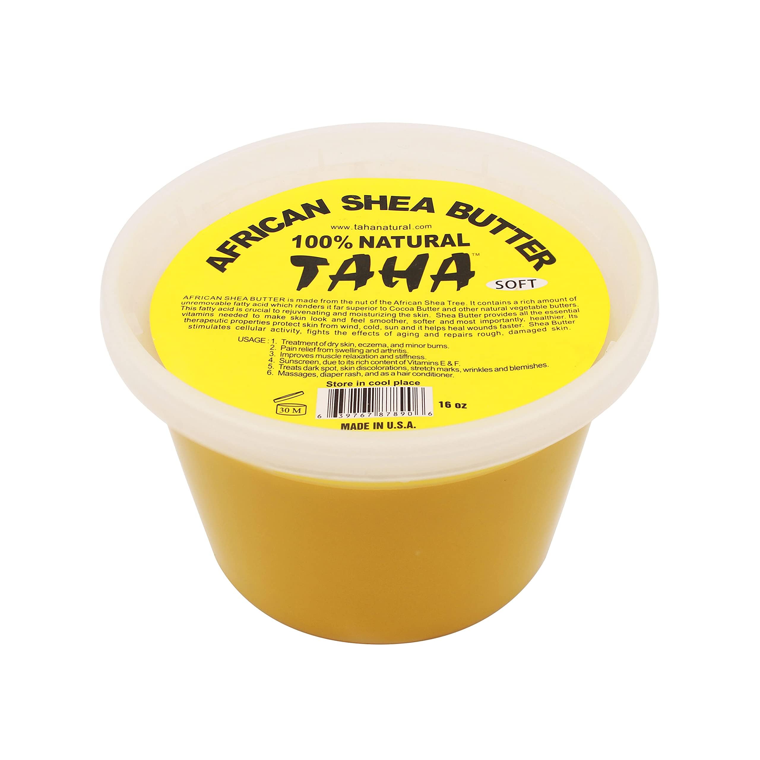 Amazon.com : Taha Soft Shea Butter Natural Scent, 16 Oz (Pack of 1 ...