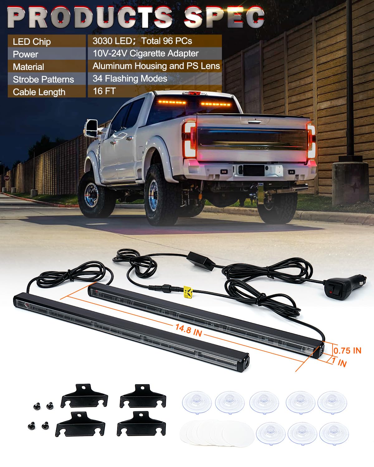 Snapklik.com : LUMENIX Strobe Traffic Advisor Lights Bar For Work ...