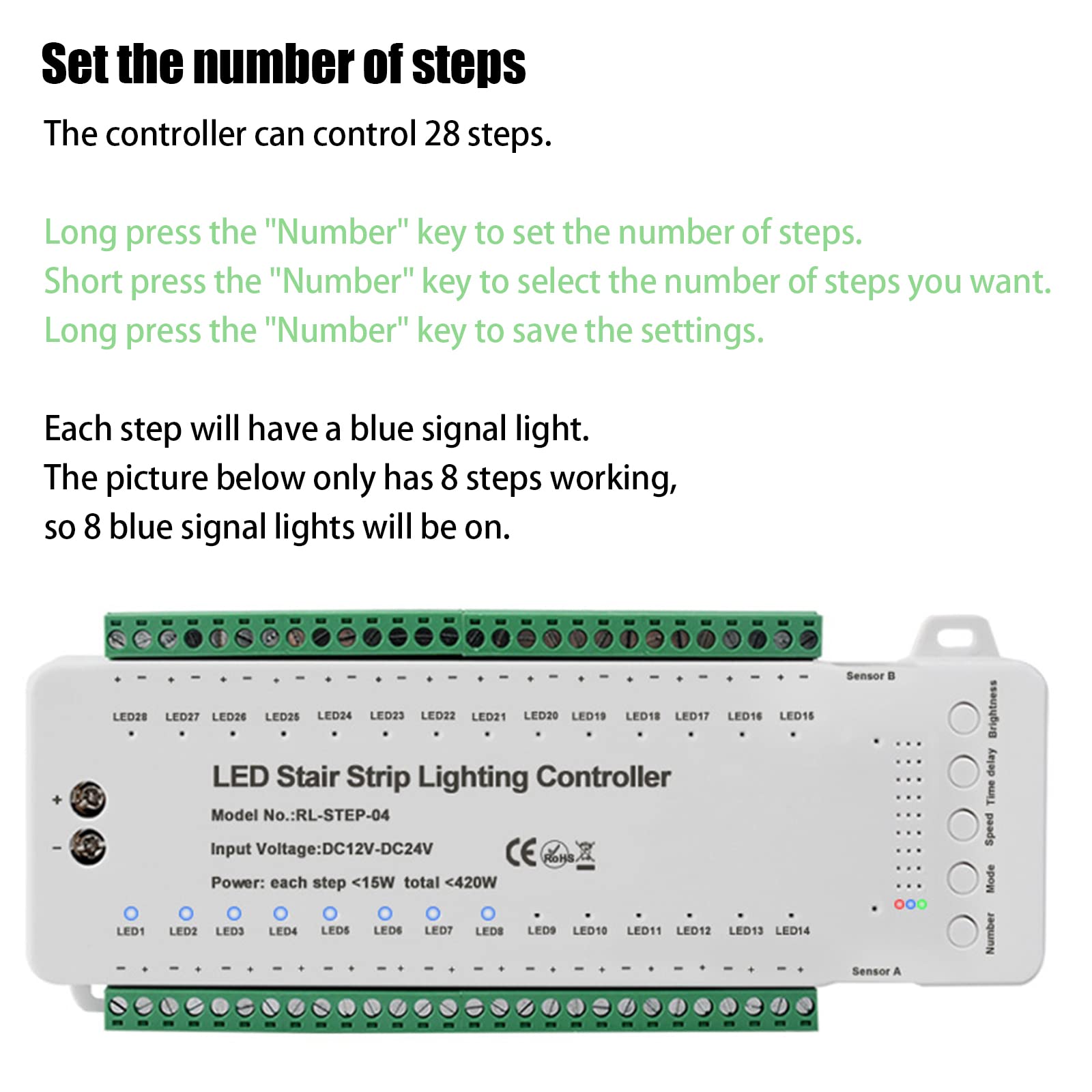 Snapklik.com : Copgge 28 Channel 9 Modes Stair Lights Motion Sensor LED ...