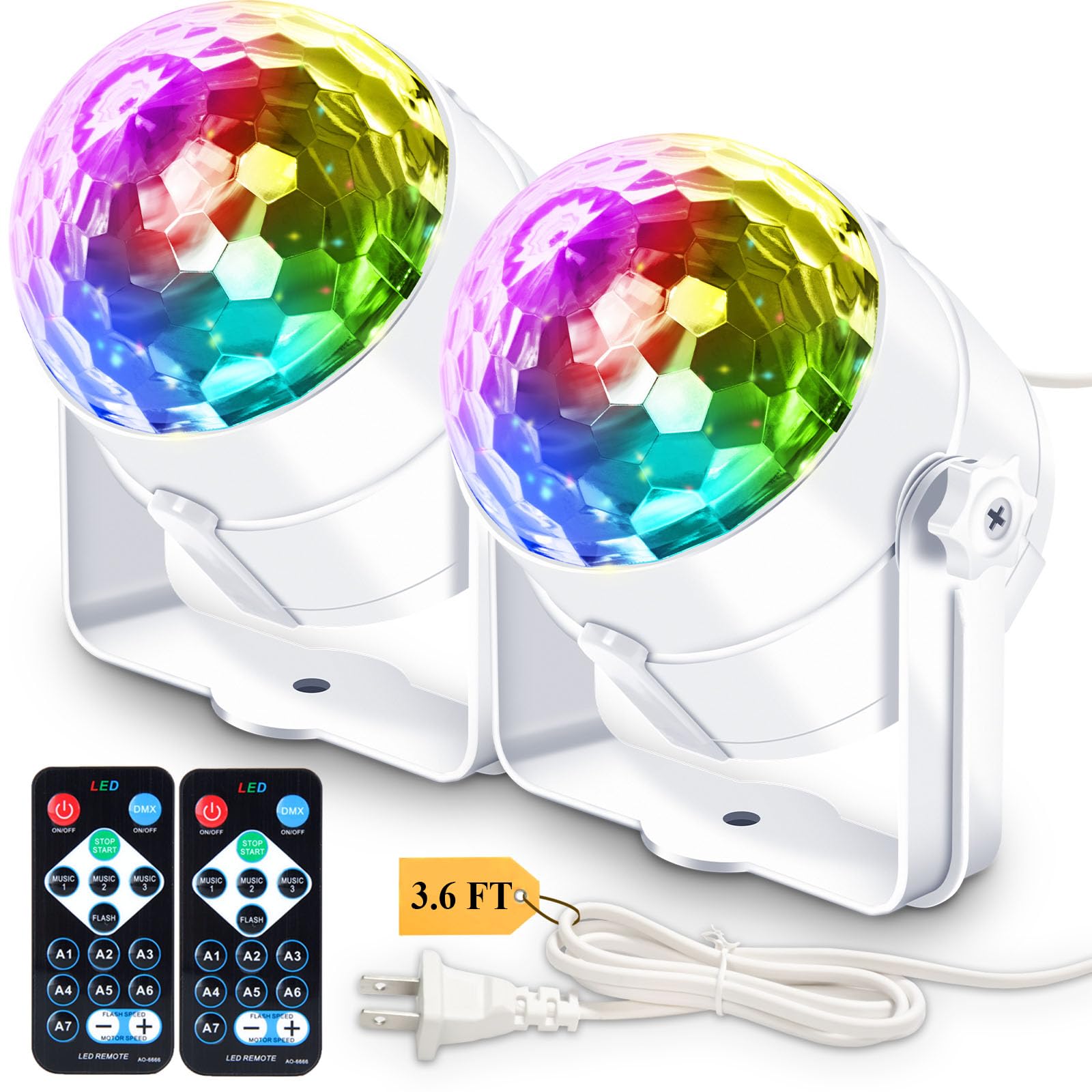 Snapklik.com : Apeocose 2-Pack Disco Ball Party Lights Sound Activated ...