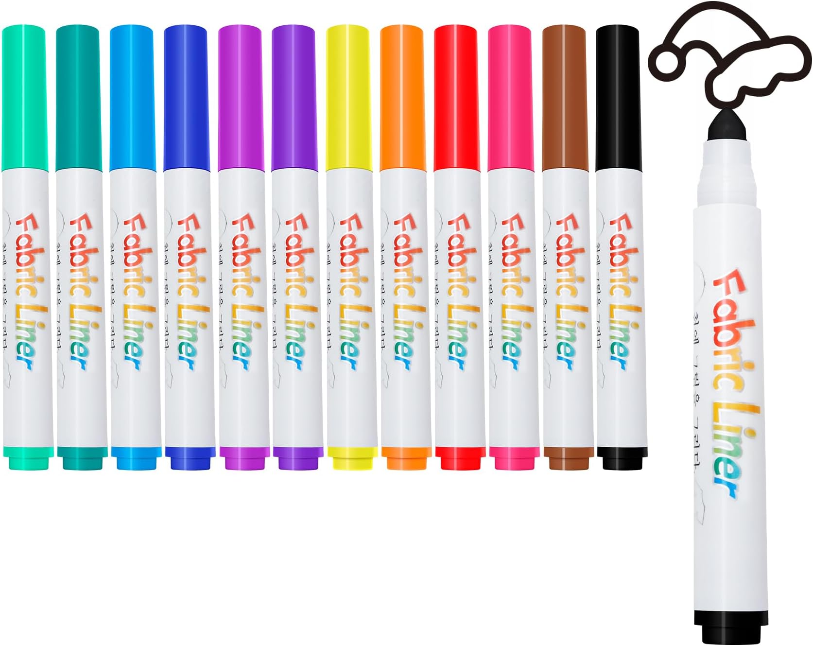 Amazon.com: Colorful Fabric Markers -12 Colors Fabric Markers Permanent ...