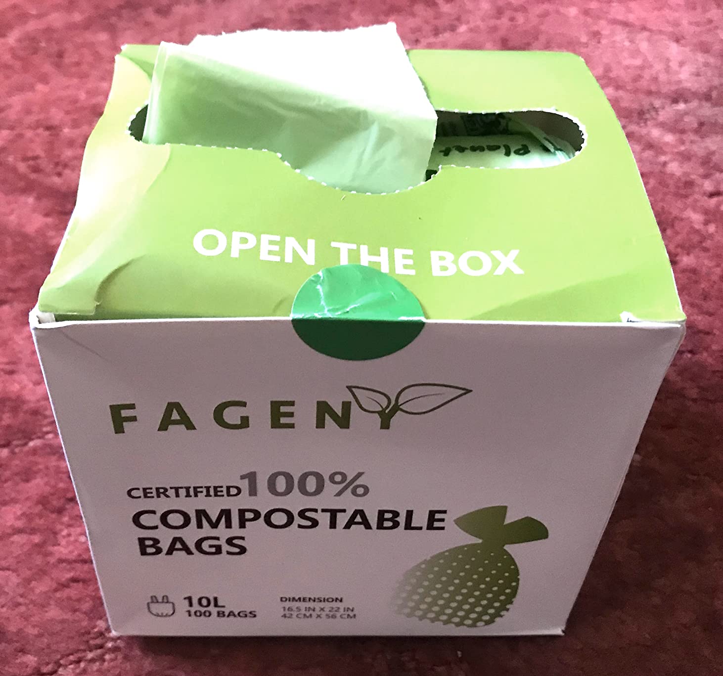 Fageny Flat Top Food Waste Bags 100% Compostable Biodegradable Bin ...