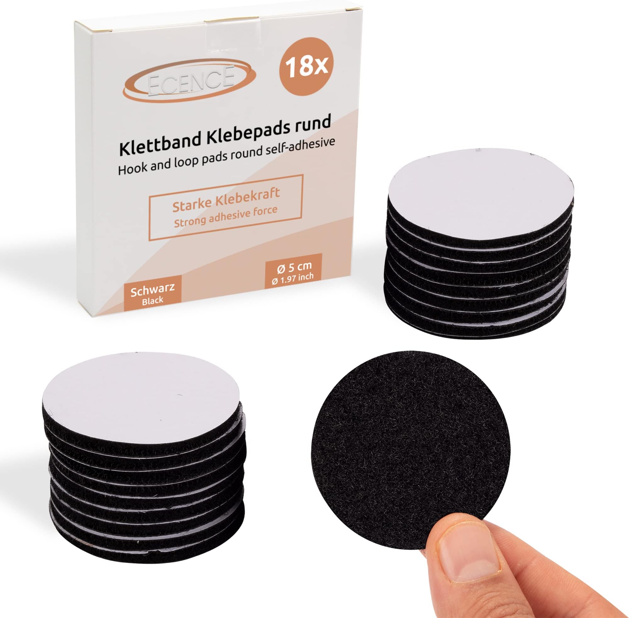 6 Pairs 10CM Round Sticky Pads Dots Hook and Loop Self Adhesive Tape ...