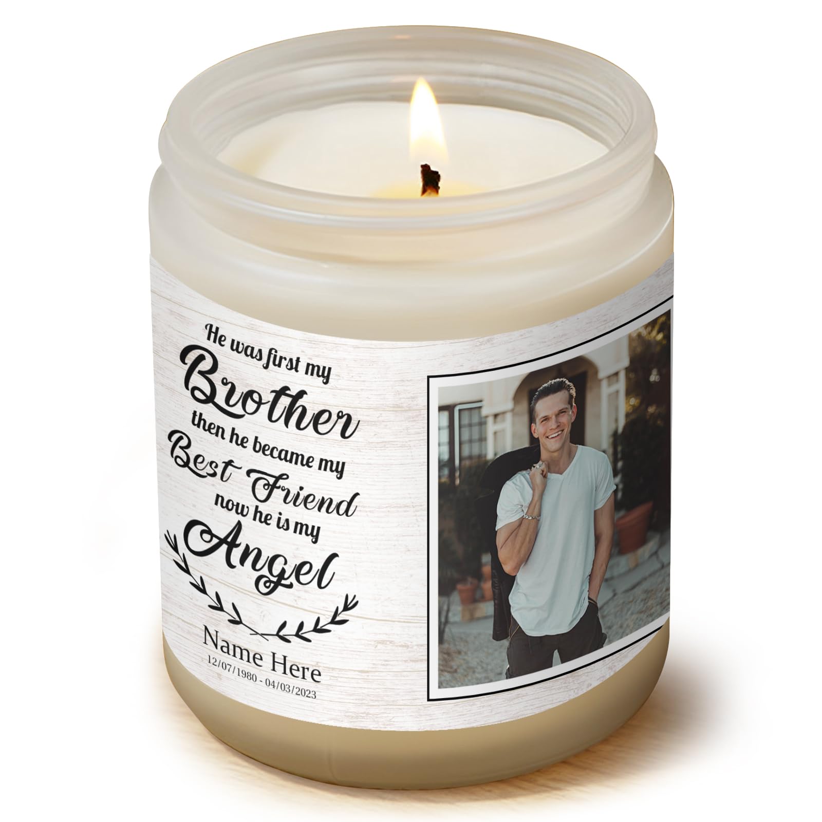 Amazon.com: Memorial Candles Personalized Photo for Loss of Loved One ...