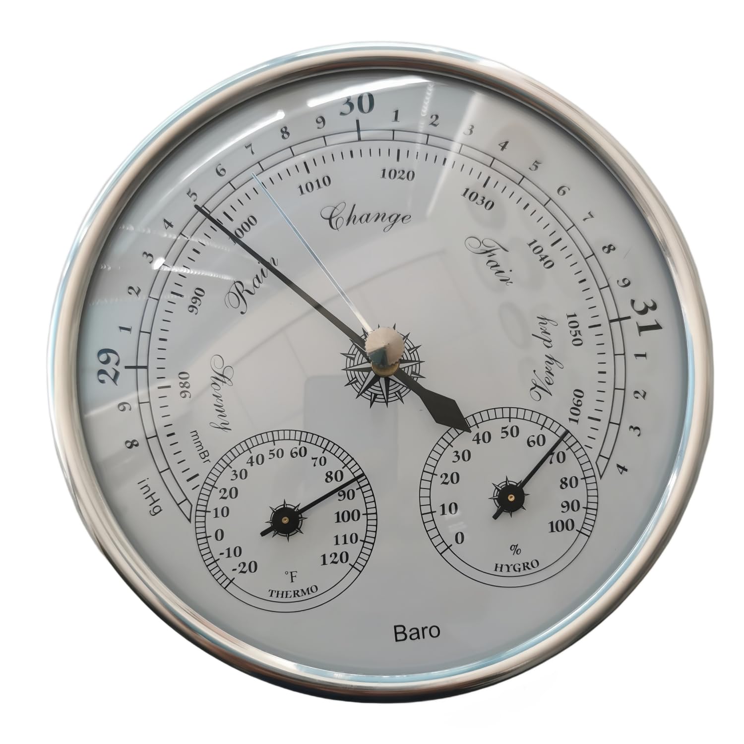 Amazon.com: HIINZI 3 in 1 Barometer Thermometer Hygrometer, 5.1 ...