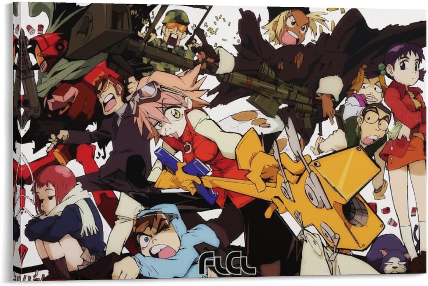 Amazon.com: XIANNA FLCL Anime Poster (47) Painting On Canvas Wall Art ...
