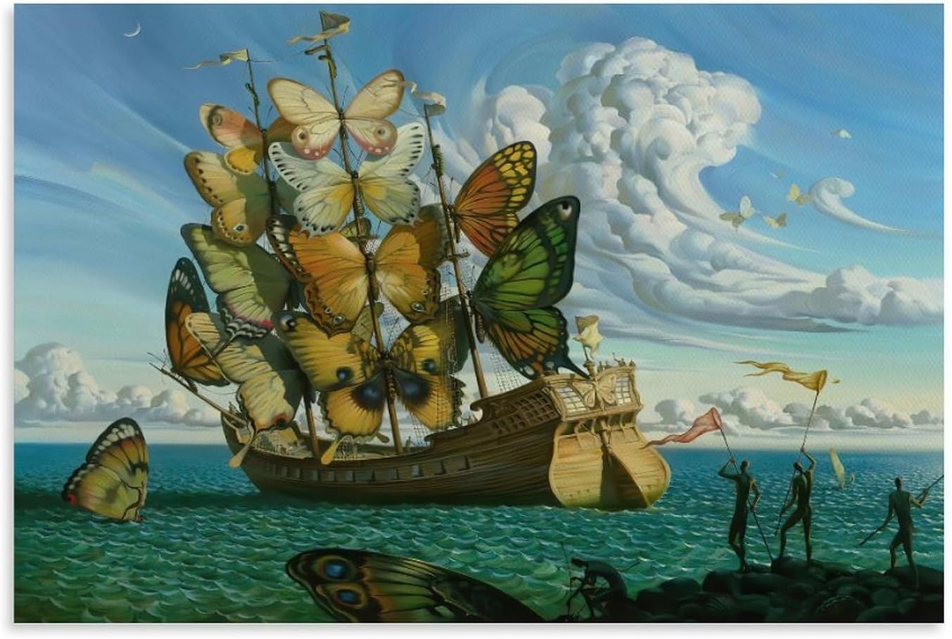 Amazon.com: Jkeyfody Salvador Dali Oil Painting Poster Sailboat And ...