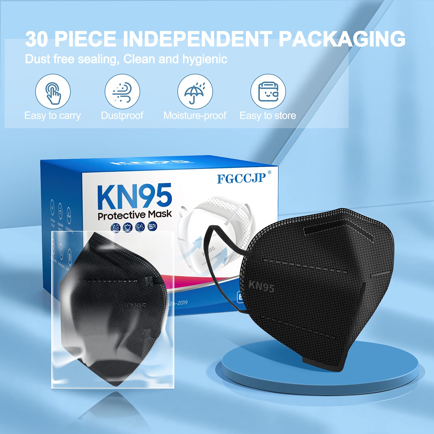 FGCCJP KN95 – Mascarilla facial desechable de 5 capas de seguridad transpirable con filtro de 95 ...