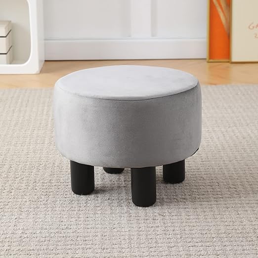 Amazon.com: Cpintltr Foot Stool Velvet Ottoman Round Footstool for ...
