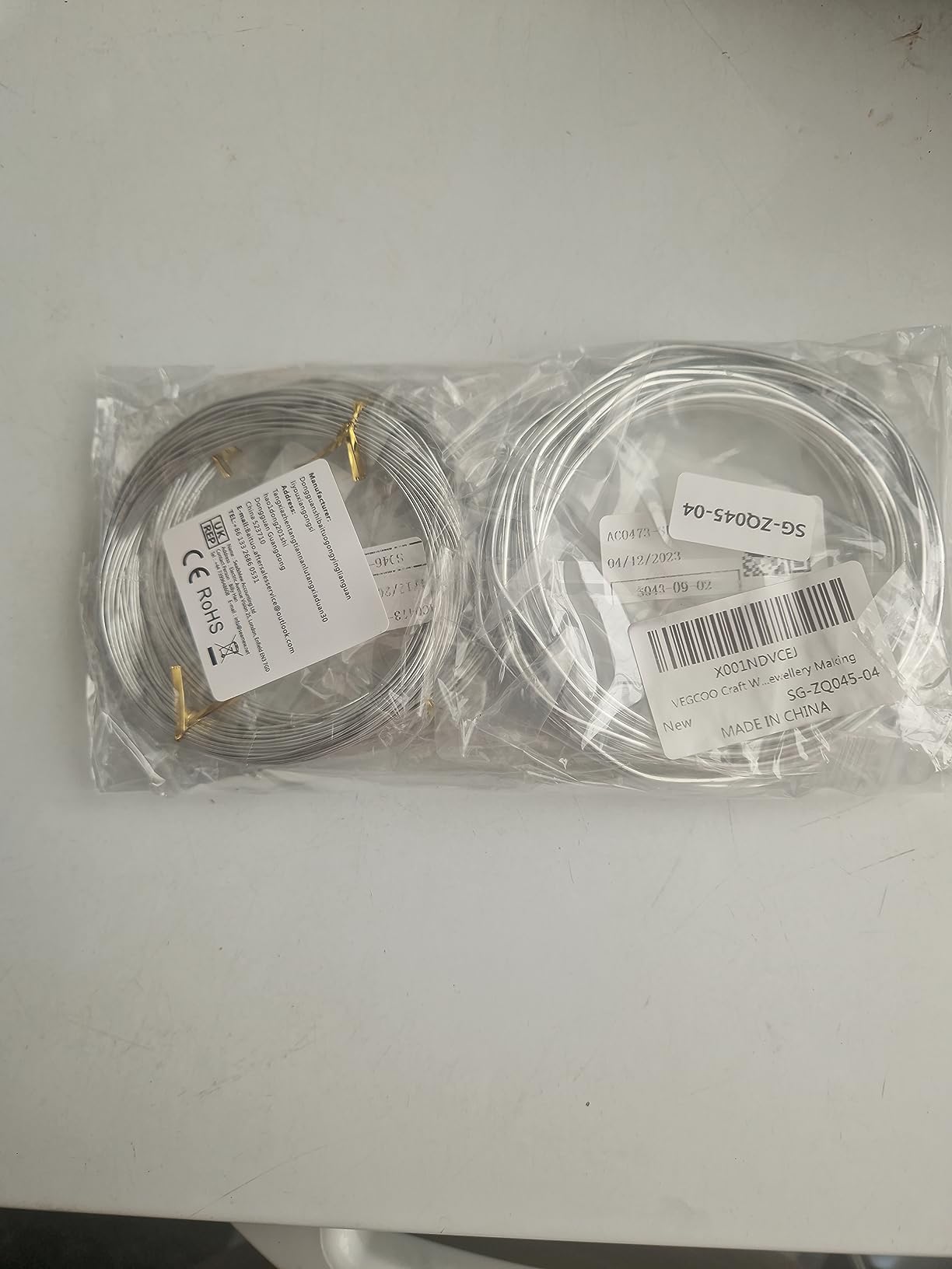 VEGCOO Craft Wire, 25 Meters Silver Aluminium Wire 0.8mm/1mm/2mm Gauge ...