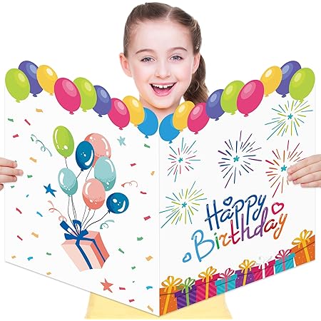 Amazon.com : Yoqipati Jumbo Birthday Card Giant Guest Book, 14 x 22 ...