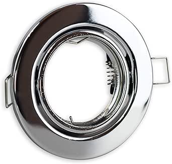 recessed Spotlight Frame Chrome Round Swivel - mounting Frame for GU10 ...