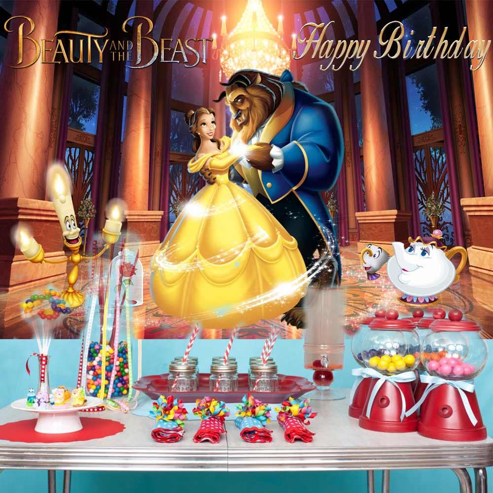Buy Beauty and The Beast Backdrop for Birthday PartyPhotography ...