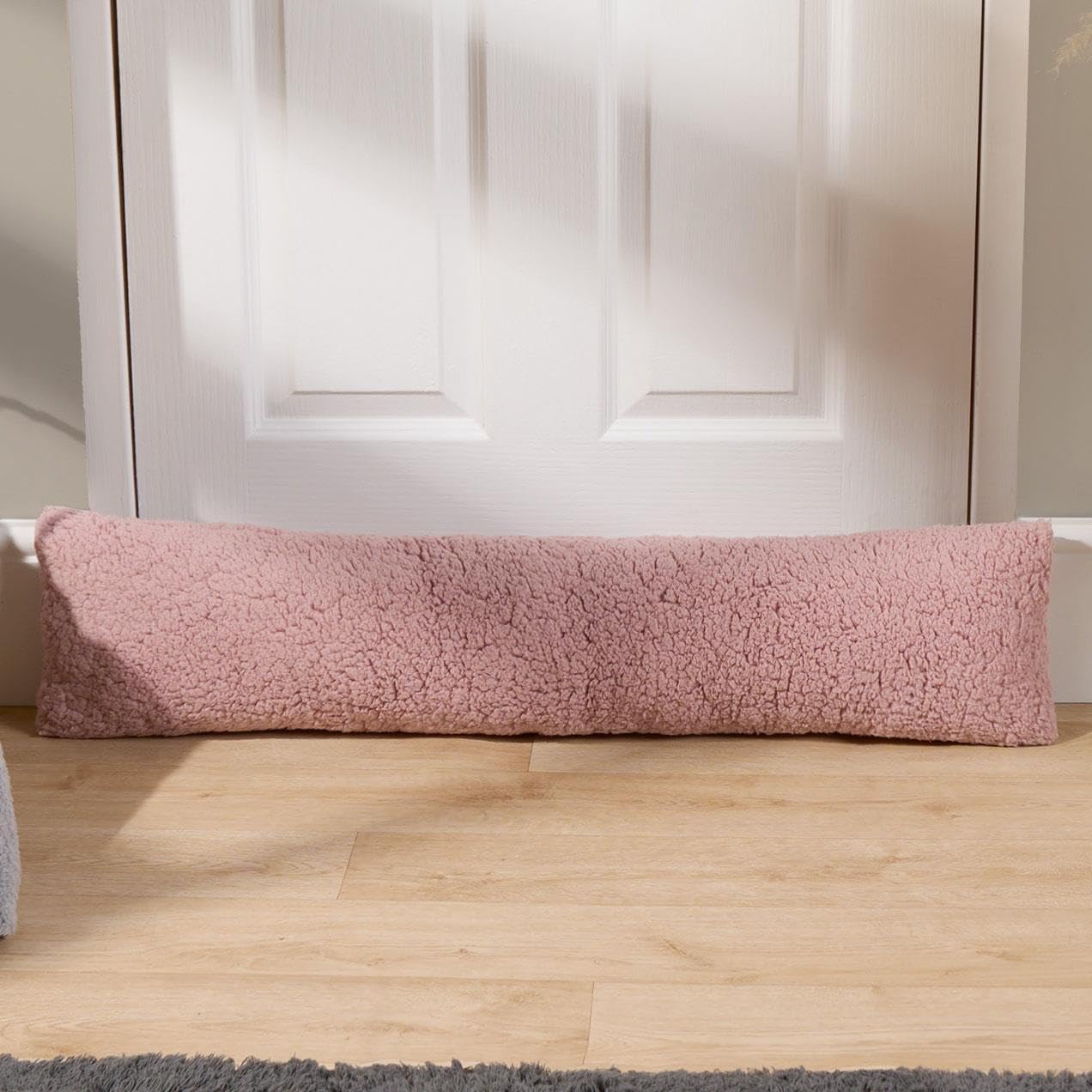 OHS Door Draft Excluder Cushion Teddy Fleece, Decorative Home ...