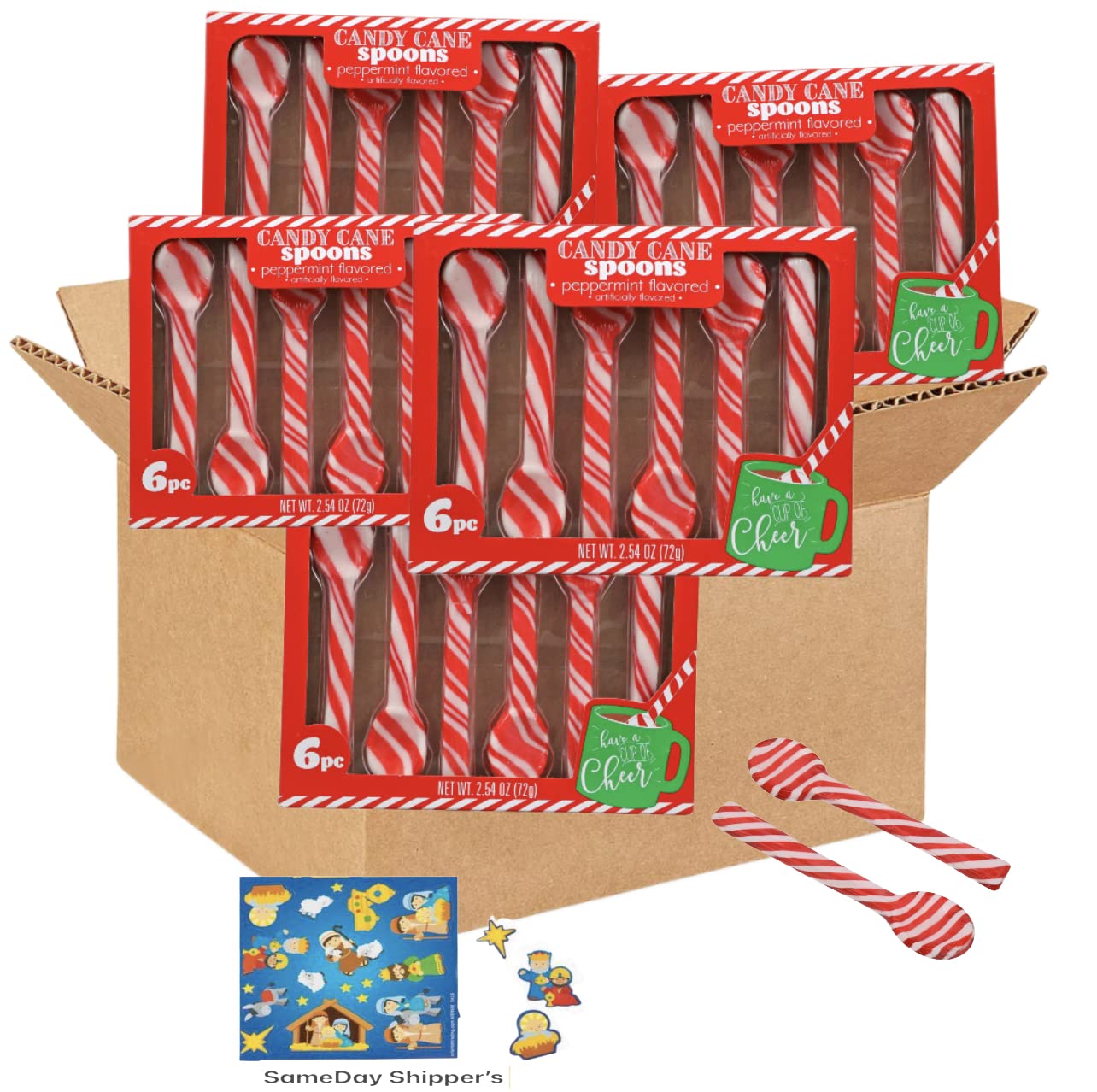 Amazon.com : CandyRific | (EDIBLE SPOONS) |Candy Canes Peppermint ...