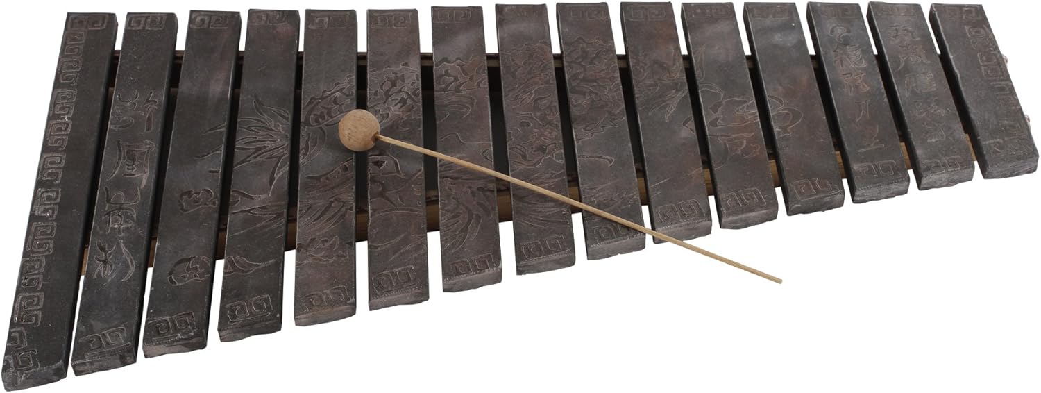 Klangspiel Klangstein Litophon Xylophon aus dem Naturstein Phonolith aufwendig verziert : Amazon ...