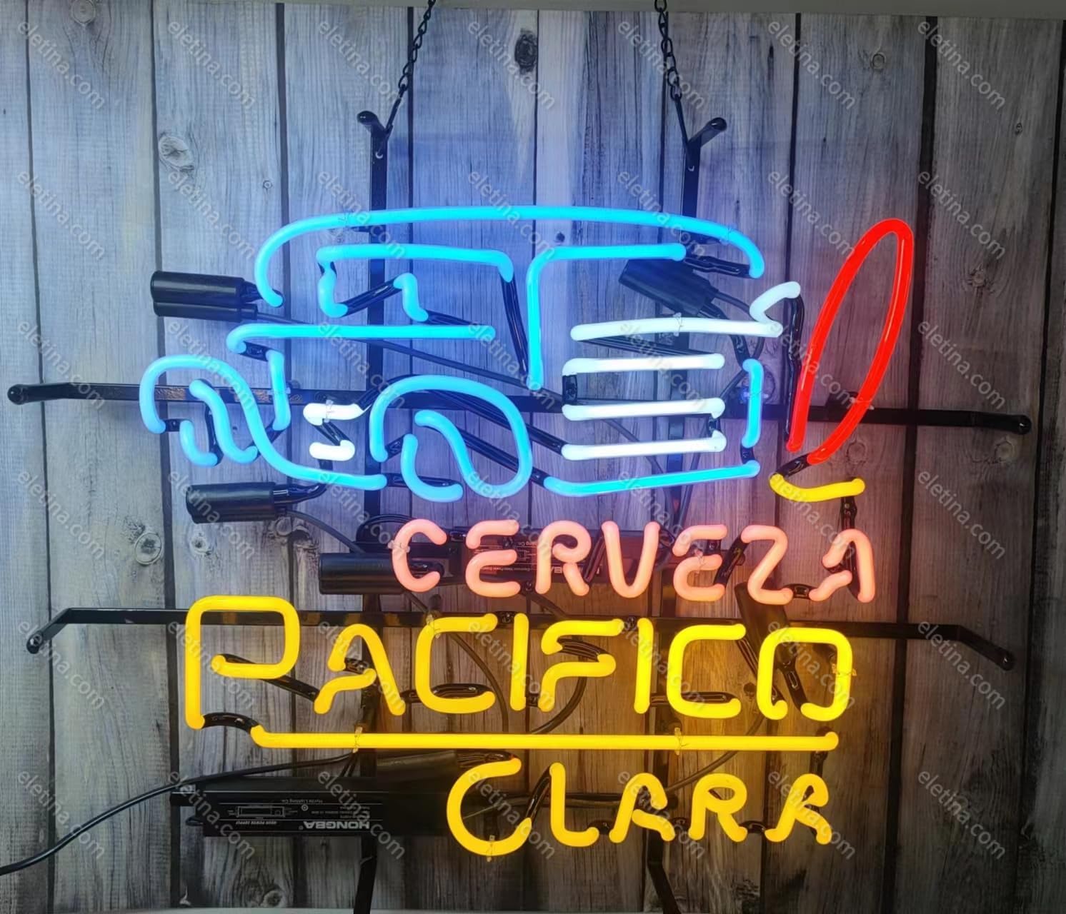 Amazon.com : Neon Signs for Wall Decor Pacifico Clara Cerveza Woodie ...