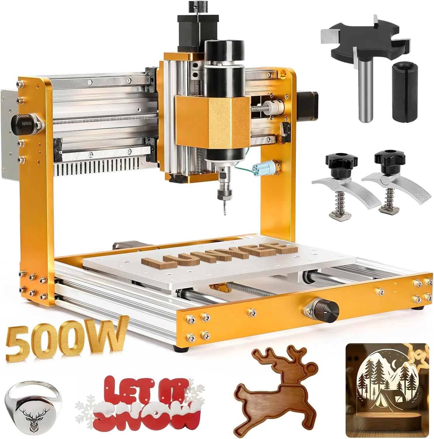 Lunyee 3018 Pro Ultra CNC Machine 500W + 4 Teeth Surfacing Router Bit ...