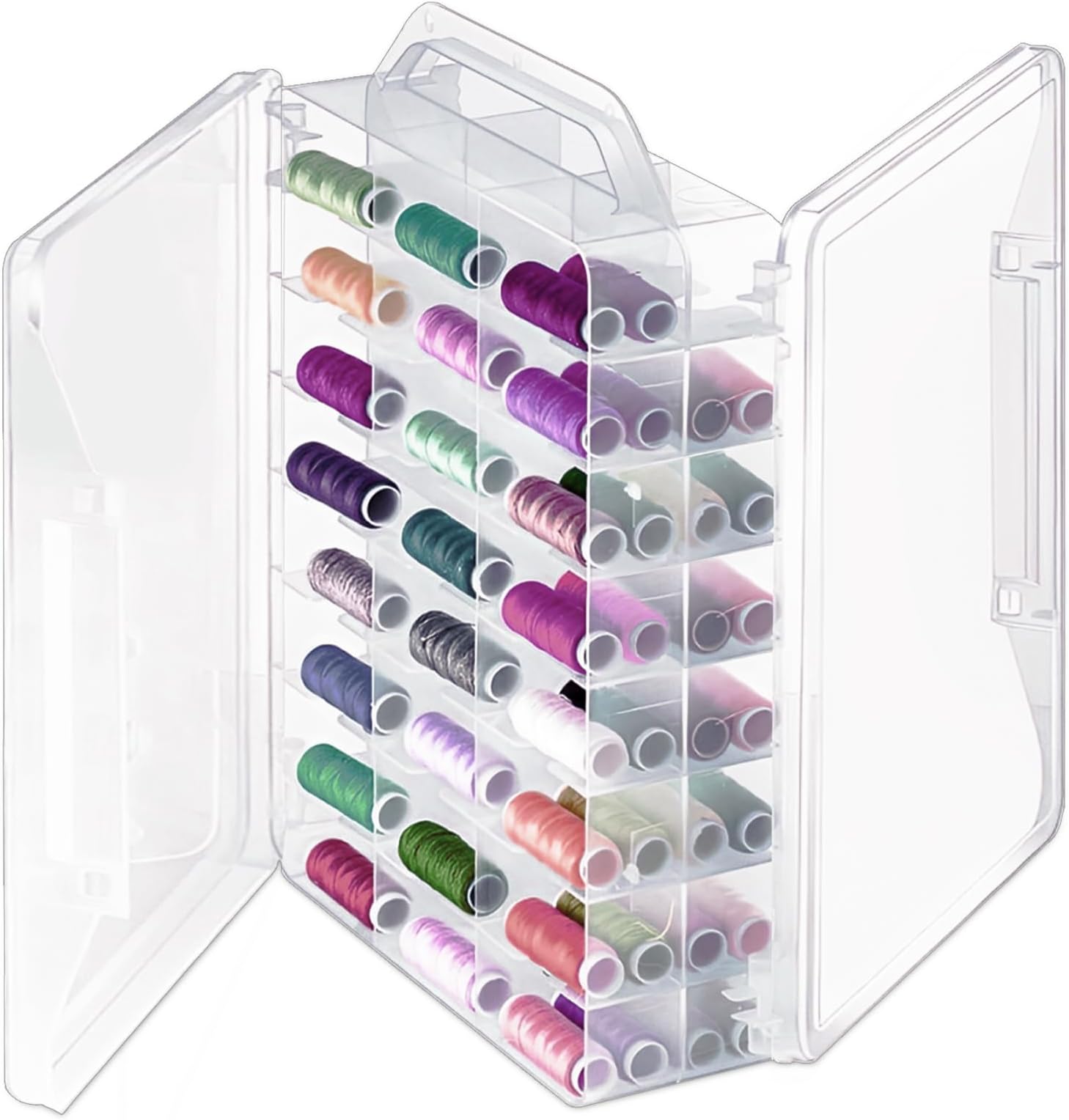 Amazon.com: ABuff 46 Grids Embroidery Thread Organizer Double Sided ...