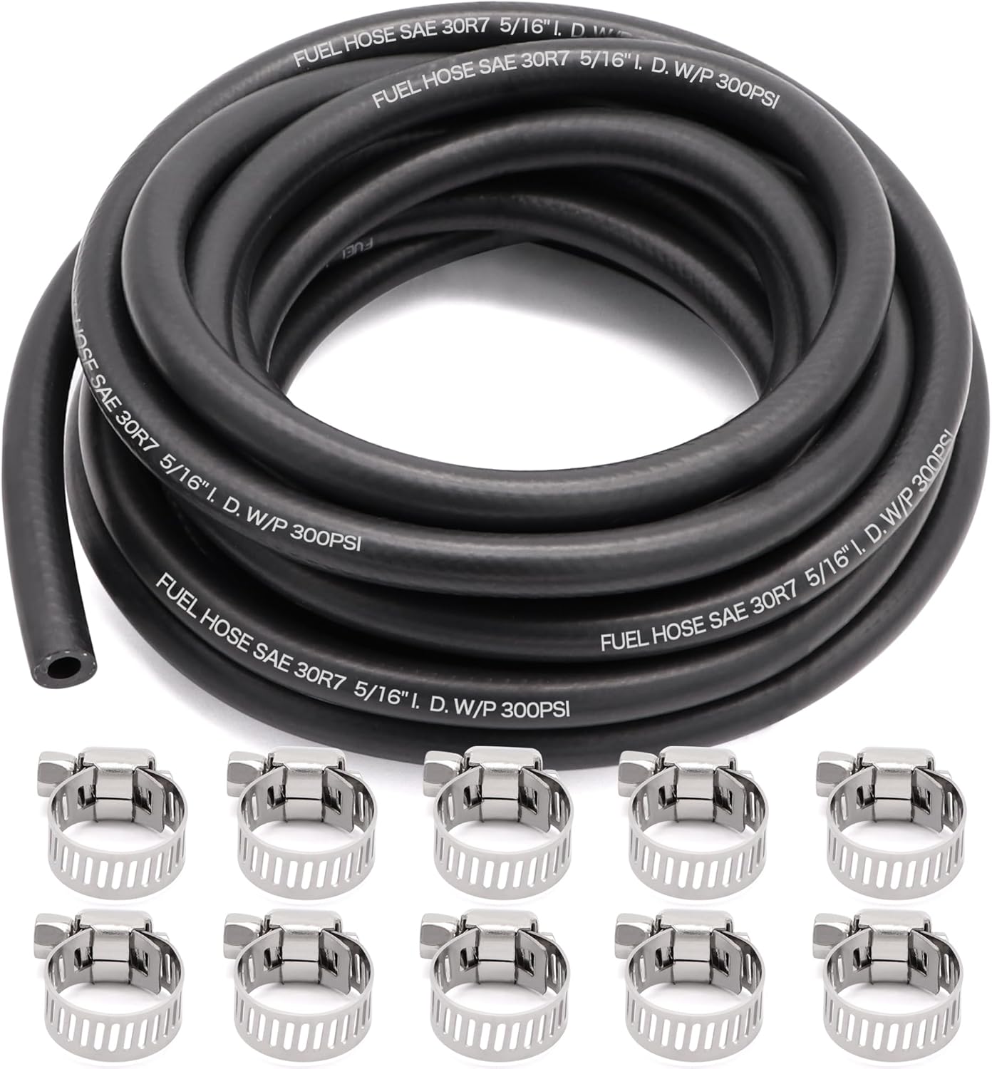 Amazon.com: Jeemiter 5/16" Fuel Line Hose Push Lock NBR Rubber SAE 30R7 ...