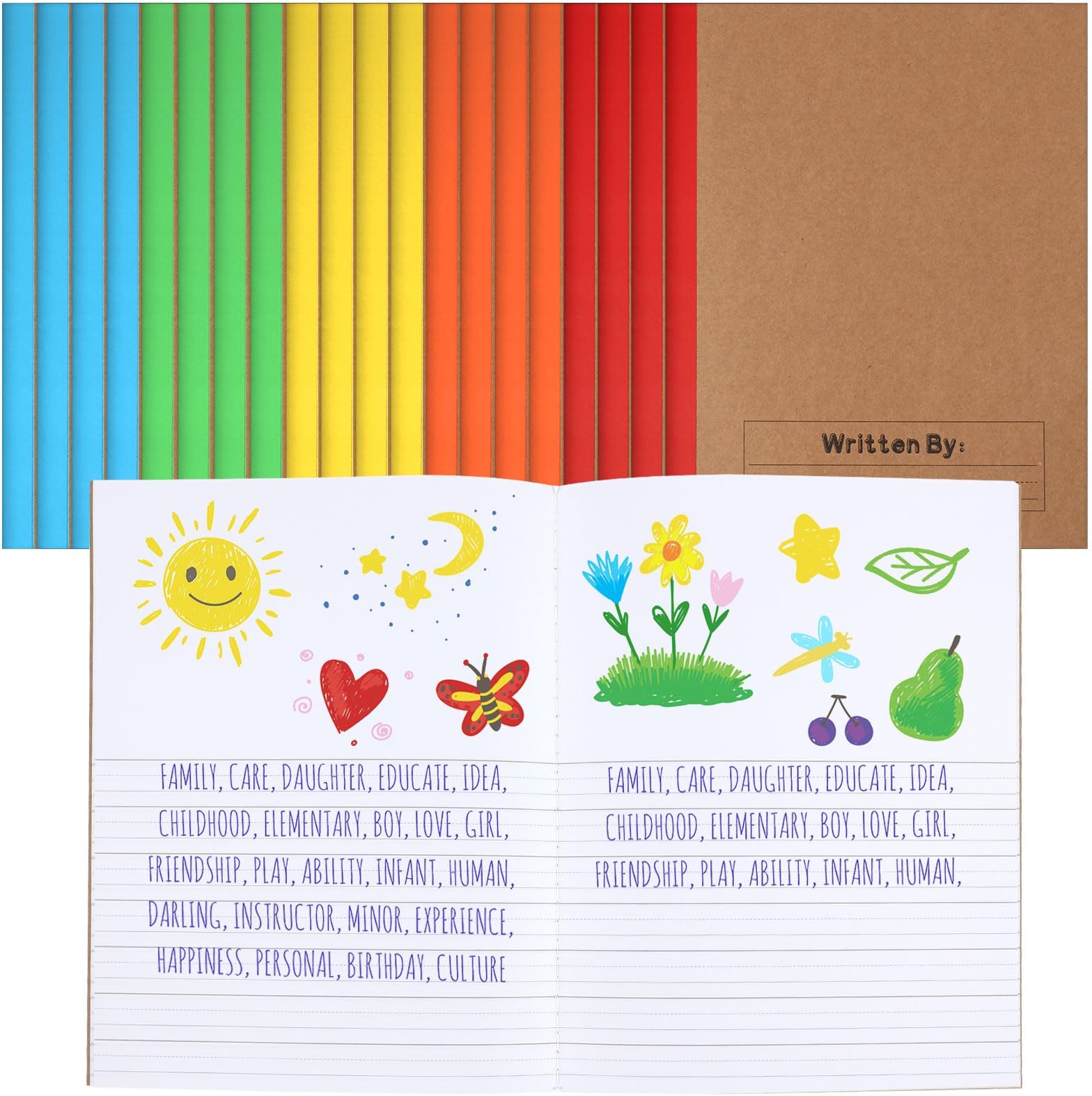 Amazon.com : Henoyso 20 Pcs Primary Composition Notebook for Kids 9.75 ...